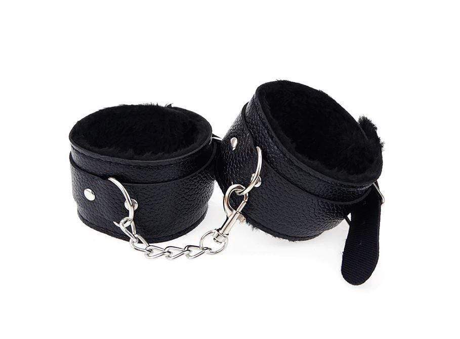 Furry Plush Handcuffs - Black