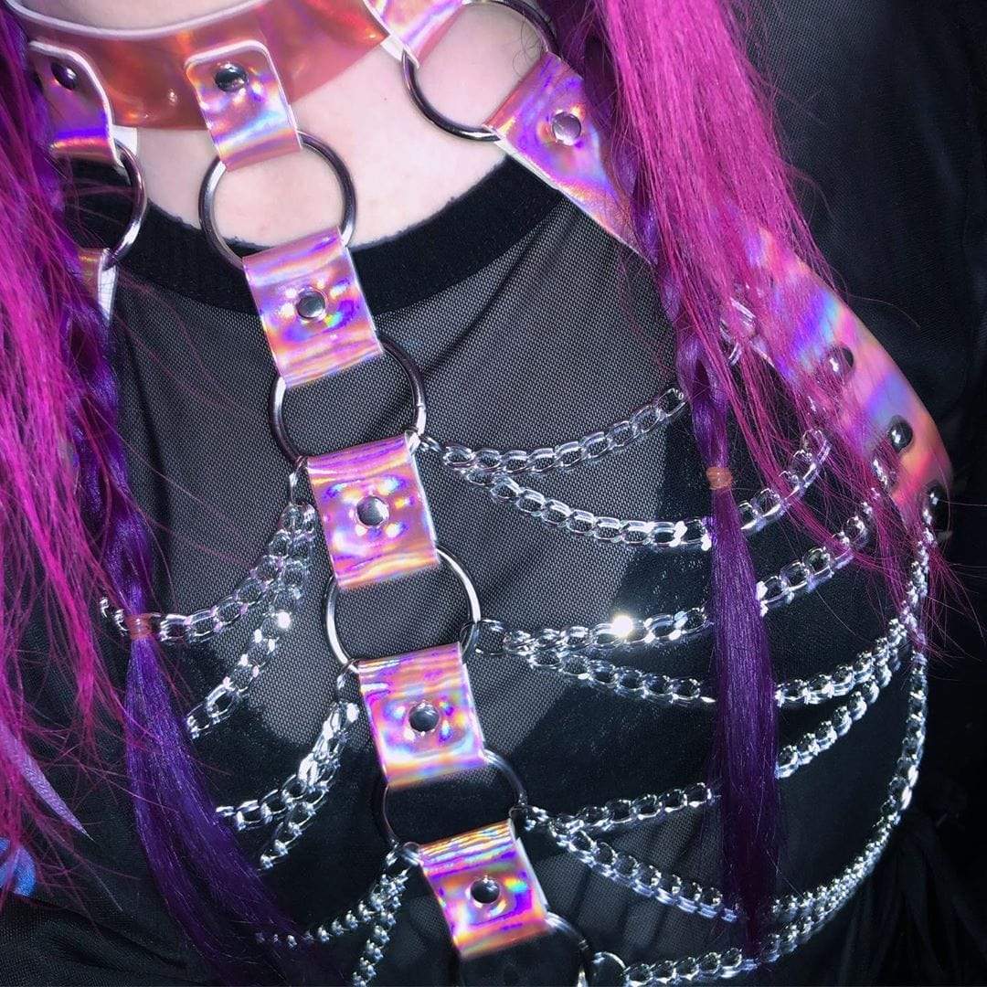 Holographic Chain Body Cage Harness (4 Colors) – DDLG World