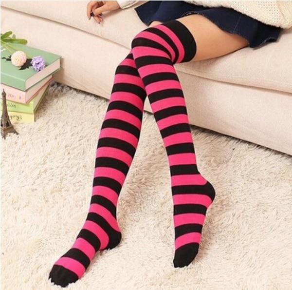 Striped Thigh Highs (7 Colors)